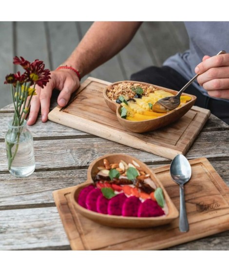 Tagliere fetta tronco in legno indonesiano per i tuoi aperitivi cool!